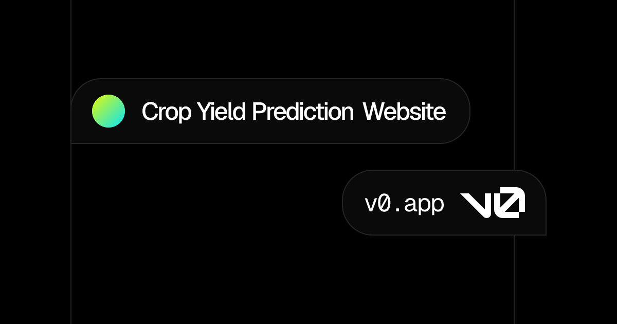 Crop Yield Prediction Website - v0 by Vercel