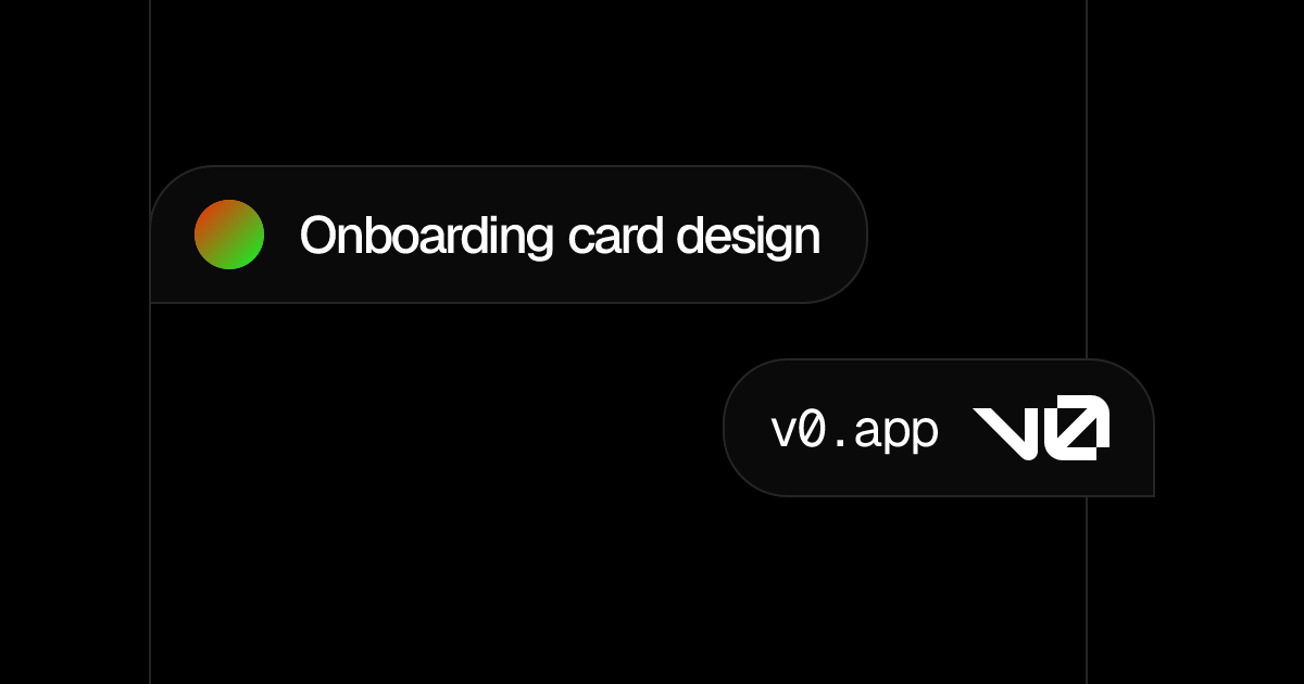 Onboarding card design - v0 by Vercel