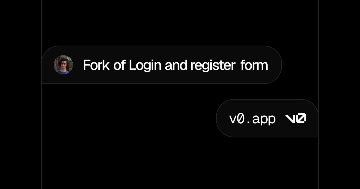 Fork of Login and register form - v0 by Vercel