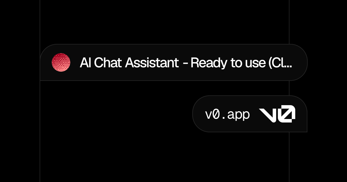 AI Chat Assistant - Ready to use (Claude, GPT, Gemini) - v0 by Vercel