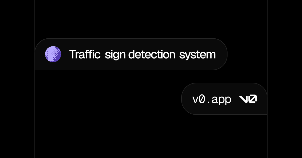 Traffic sign detection system - v0 by Vercel