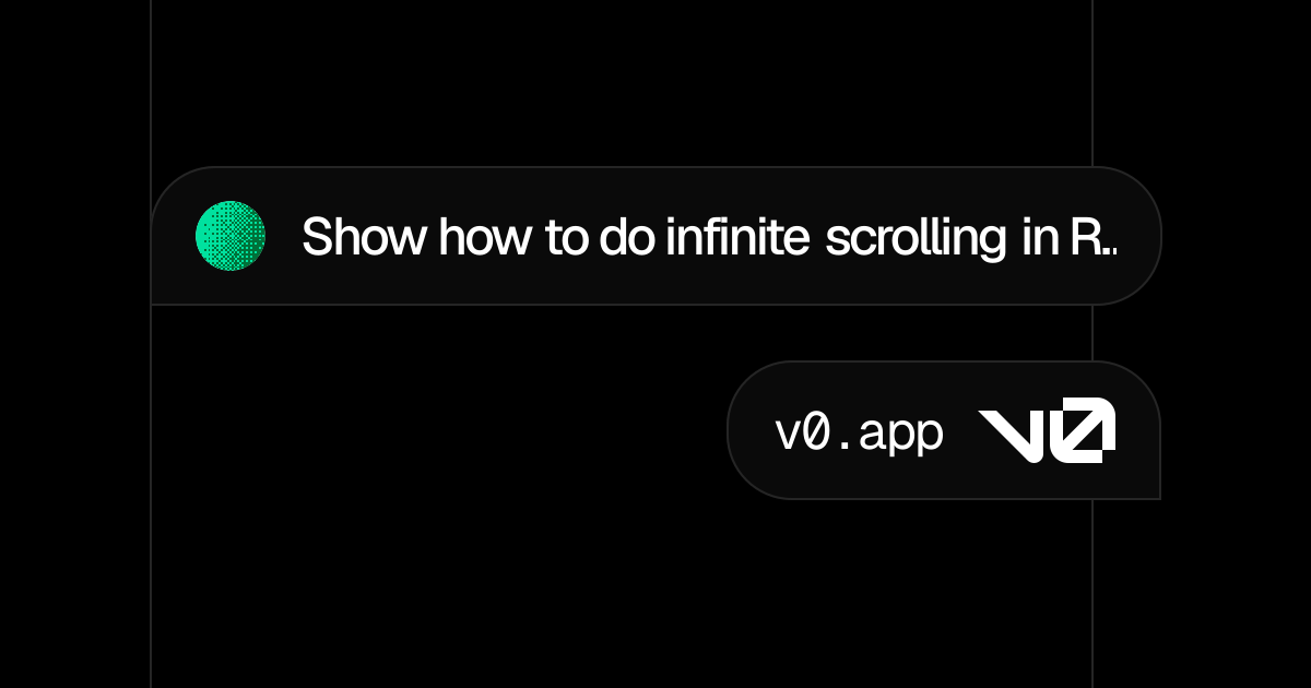 Show how to do infinite scrolling in React - v0 by Vercel