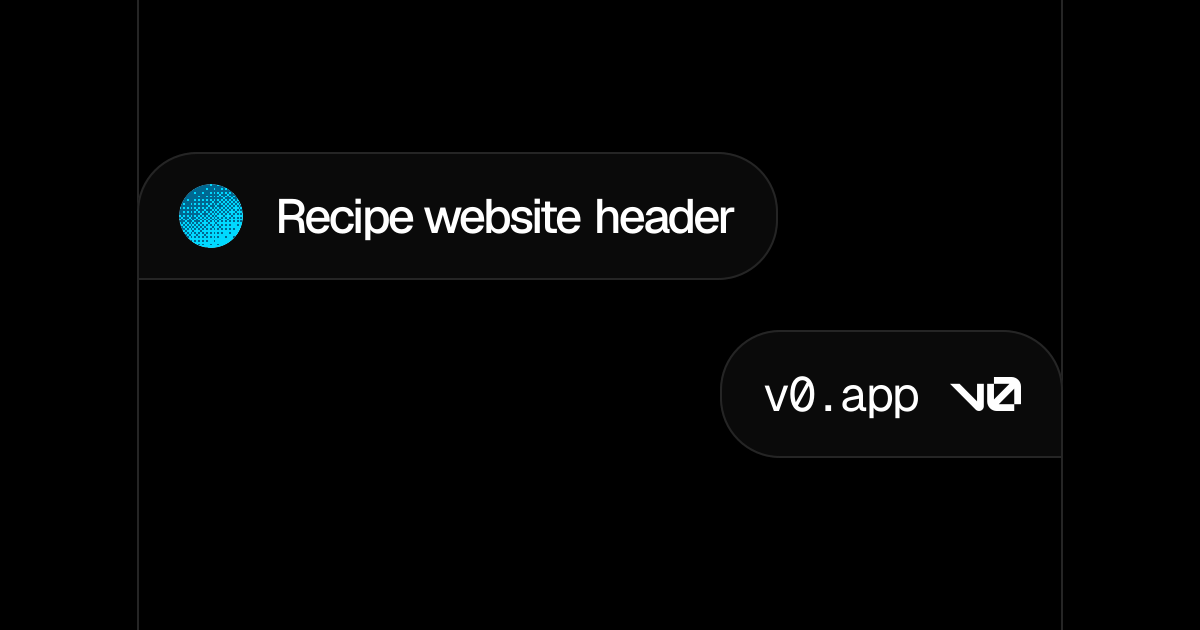 Recipe website header - v0 by Vercel
