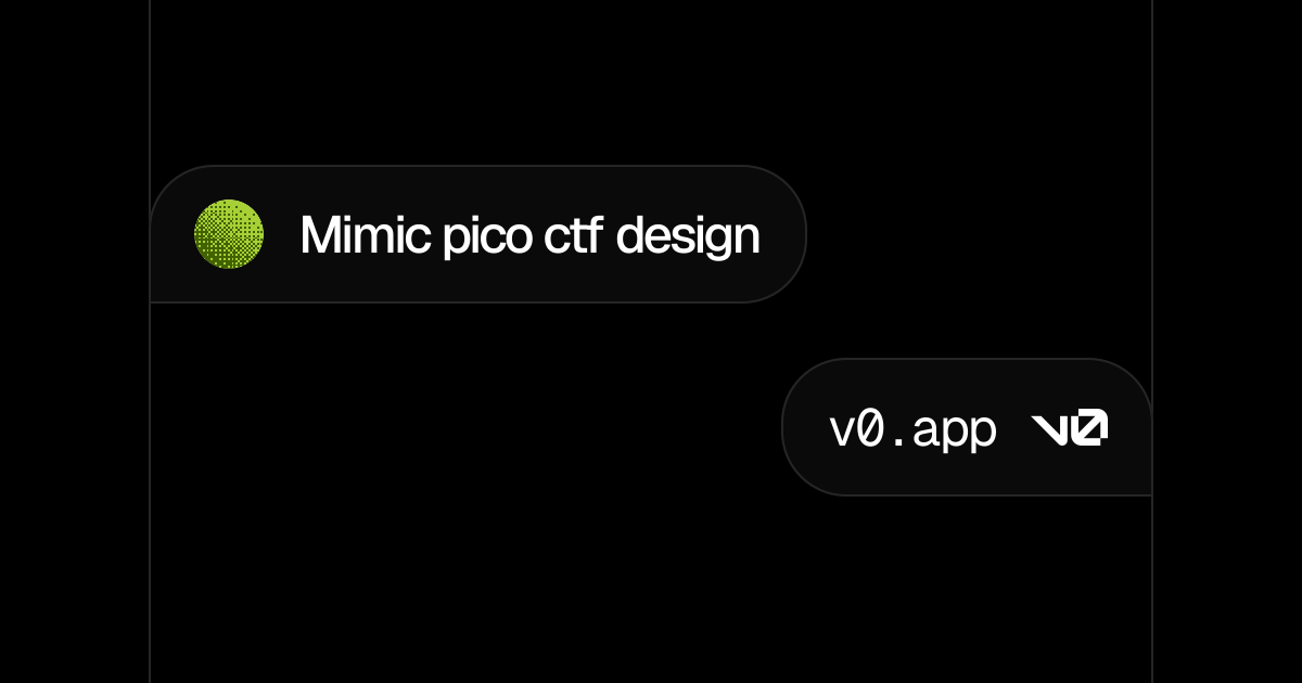 Mimic pico ctf design - v0 by Vercel