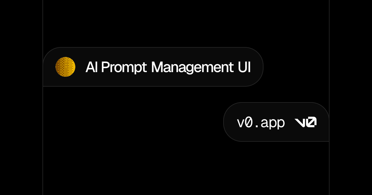 AI Prompt Management UI - v0 by Vercel