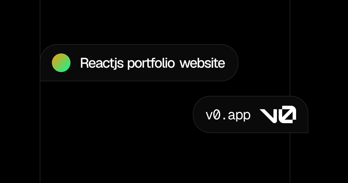 Reactjs portfolio website - v0 by Vercel