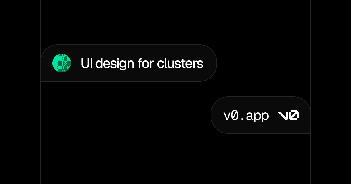 UI design for clusters - v0 by Vercel