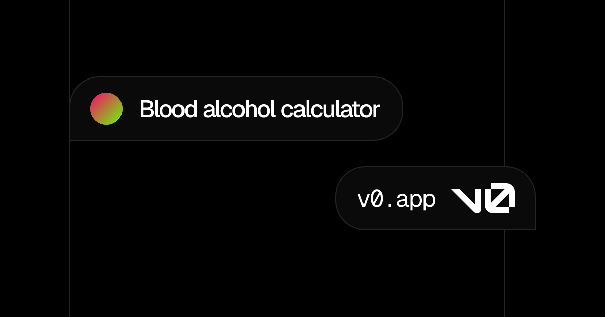 Blood alcohol calculator - v0 by Vercel