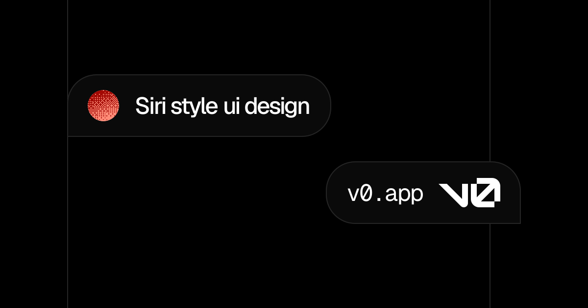 Siri style ui design - v0 by Vercel