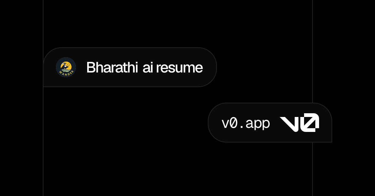Bharathi ai resume - v0 by Vercel