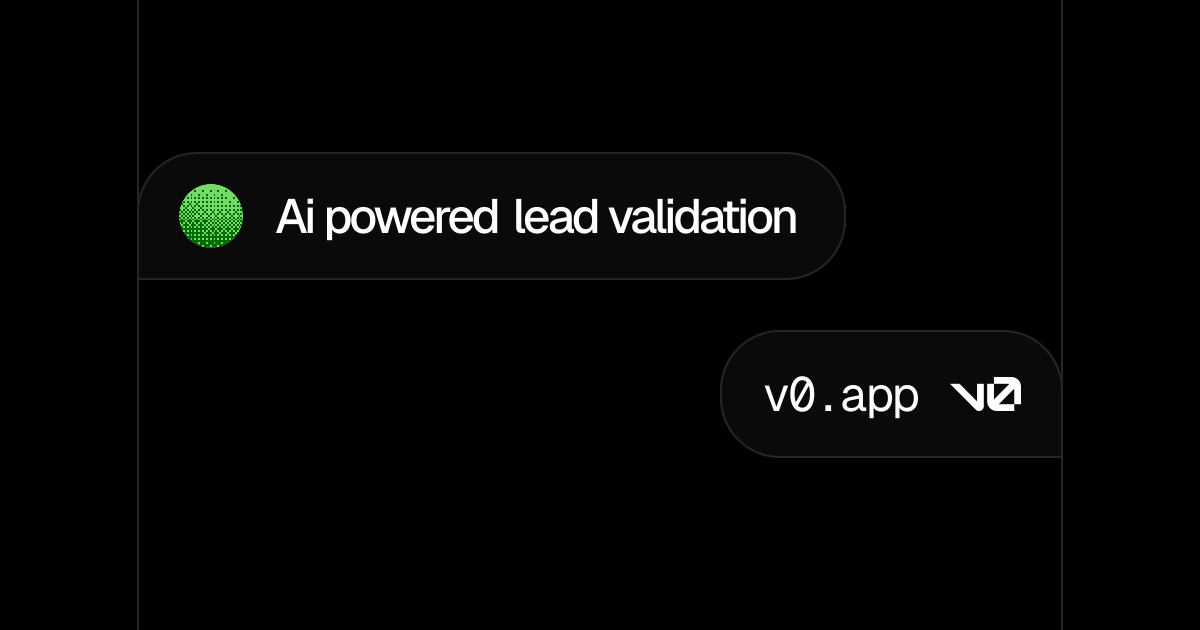 Ai powered lead validation - v0 by Vercel