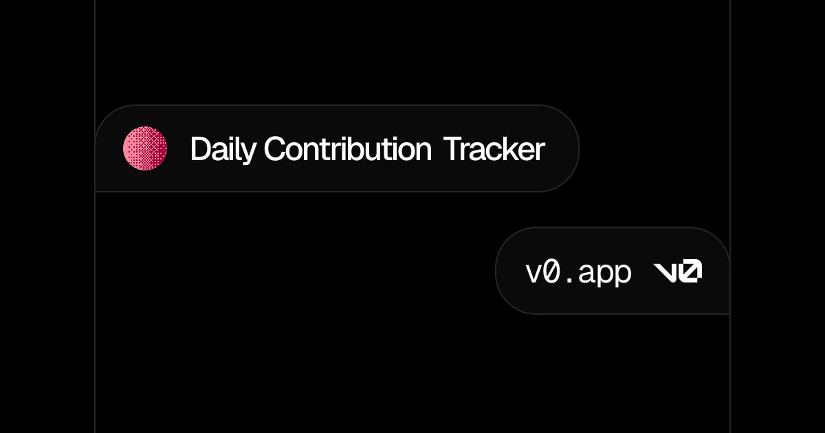 Daily Contribution Tracker - v0 by Vercel