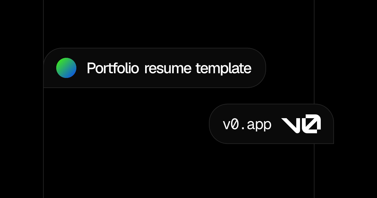 Portfolio resume template - v0 by Vercel