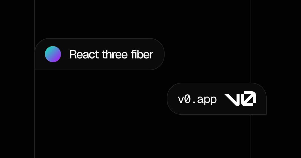 React three fiber - v0 by Vercel