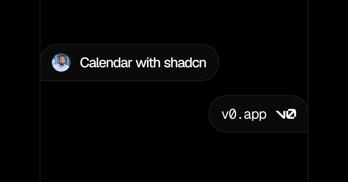 Calendar with shadcn - v0 by Vercel