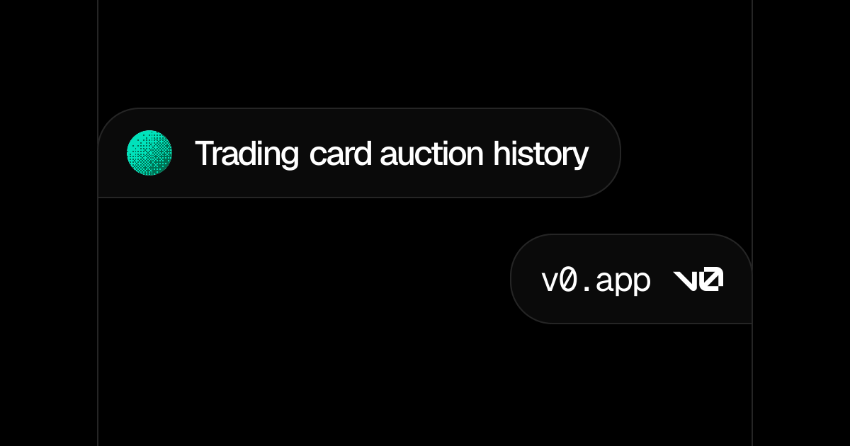 Trading card auction history - v0 by Vercel