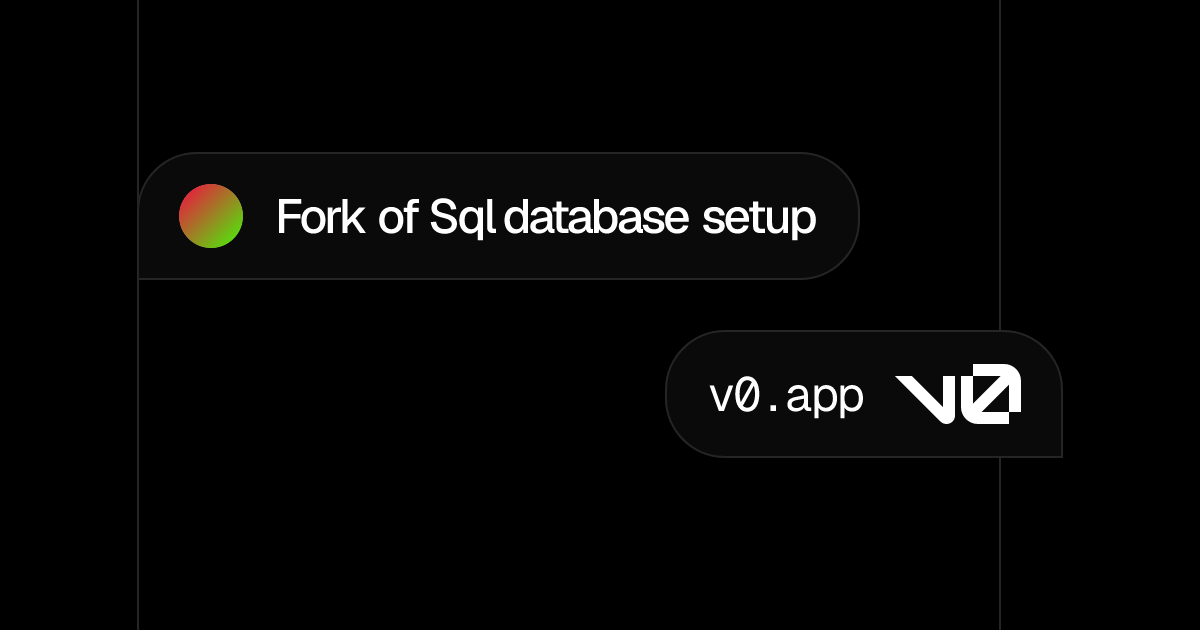 Fork of Sql database setup - v0 by Vercel