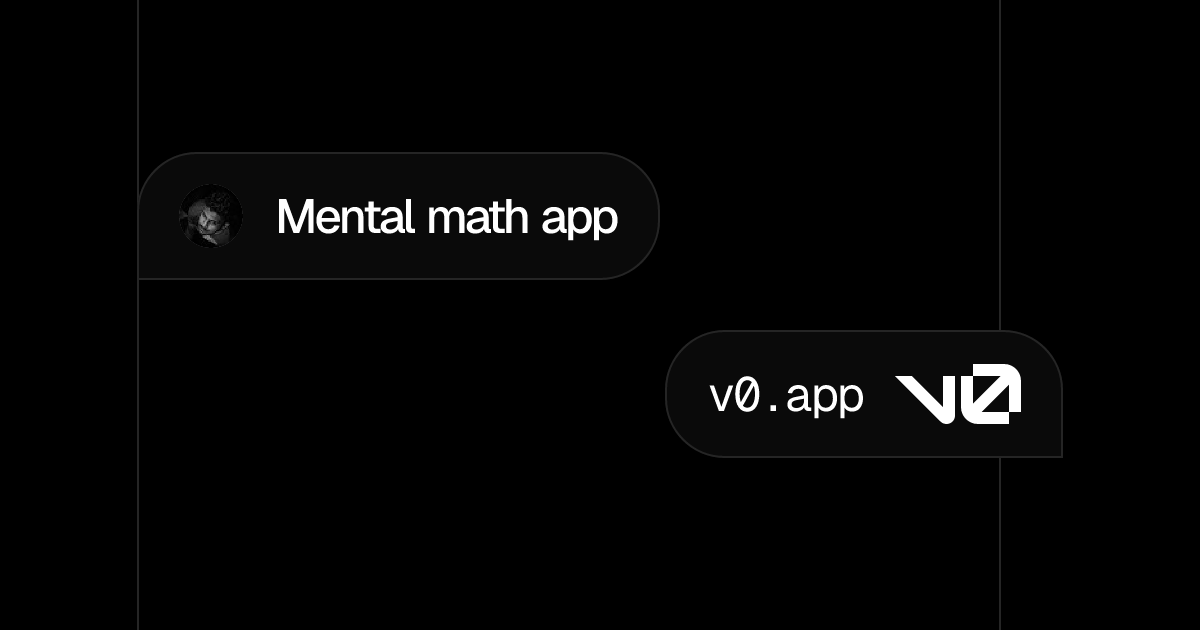 Mental math app - v0 by Vercel