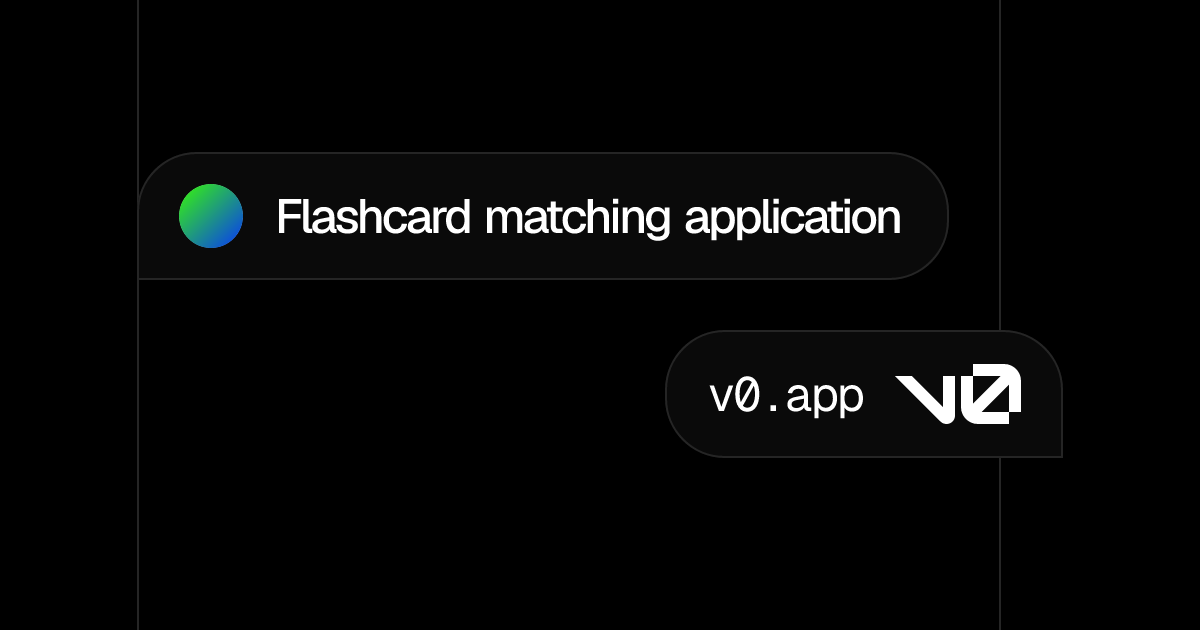 Flashcard matching application - v0 by Vercel