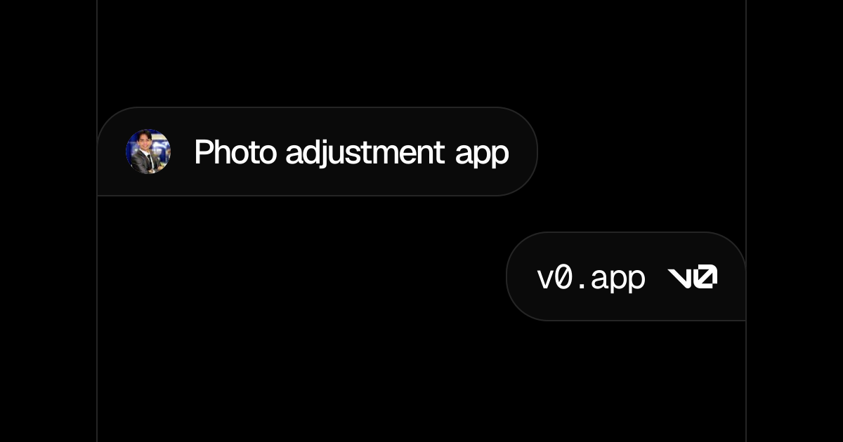 Photo adjustment app - v0 by Vercel
