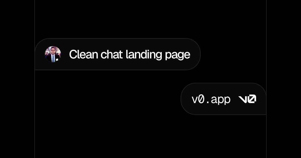 Clean chat landing page - v0 by Vercel