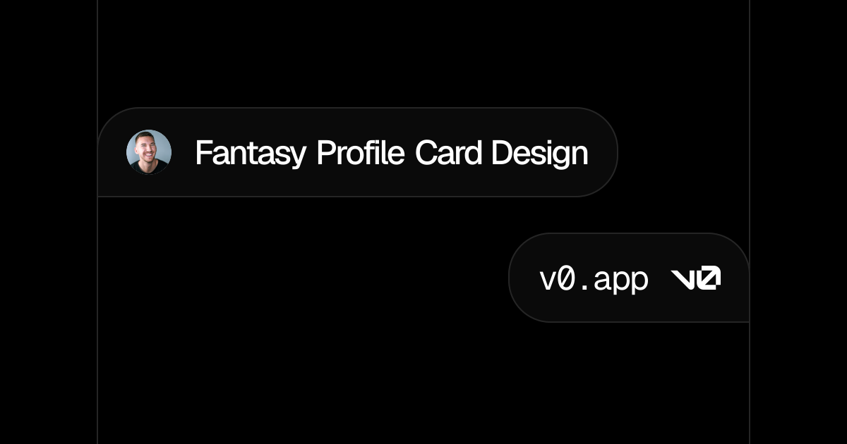 Fantasy Profile Card Design - v0 by Vercel
