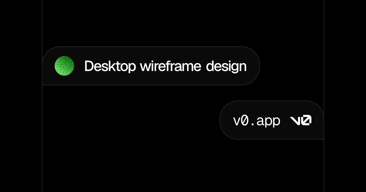 Desktop wireframe design - v0 by Vercel