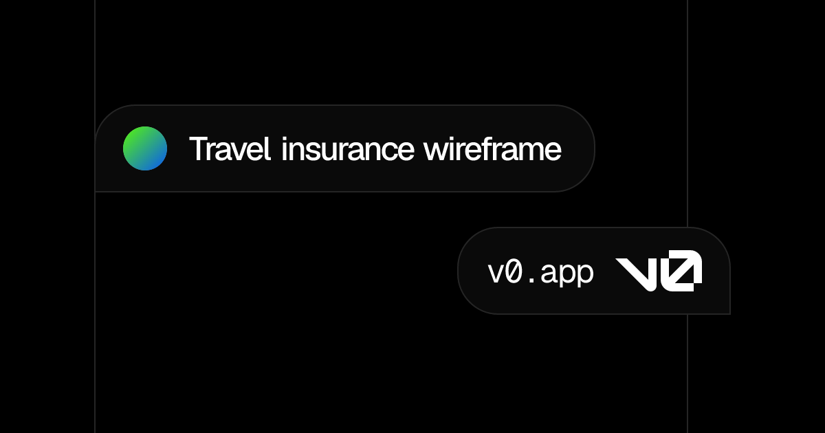 Travel insurance wireframe - v0 by Vercel