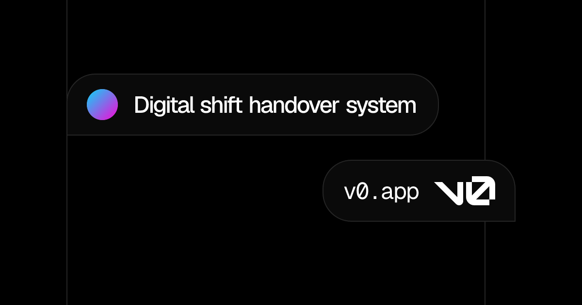 Digital shift handover system - v0 by Vercel