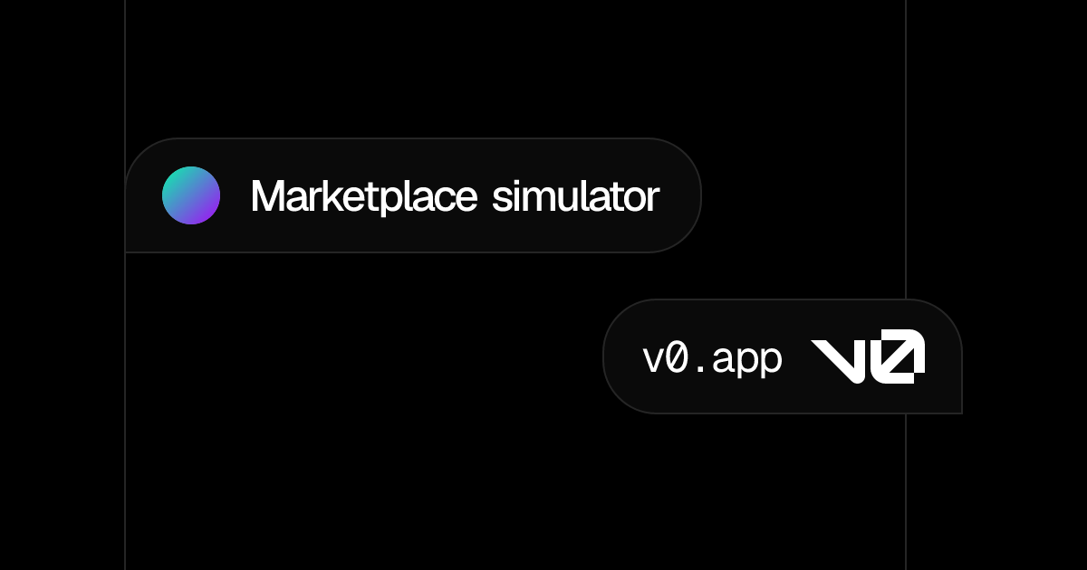 Marketplace simulator - v0 by Vercel