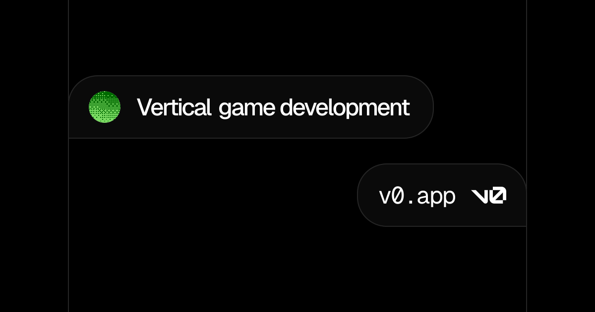 Vertical game development - v0 by Vercel