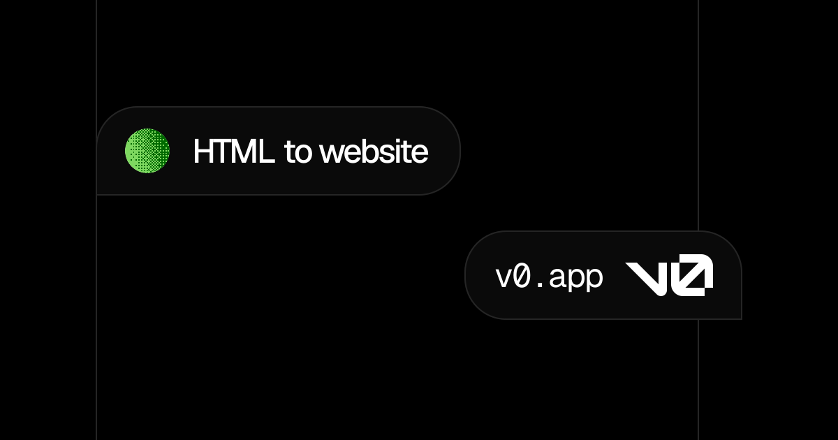 HTML to website - v0 by Vercel