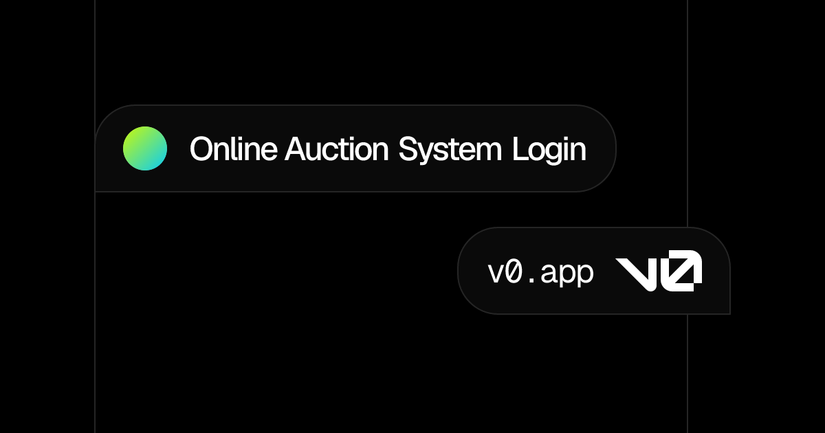 Online Auction System Login - v0 by Vercel