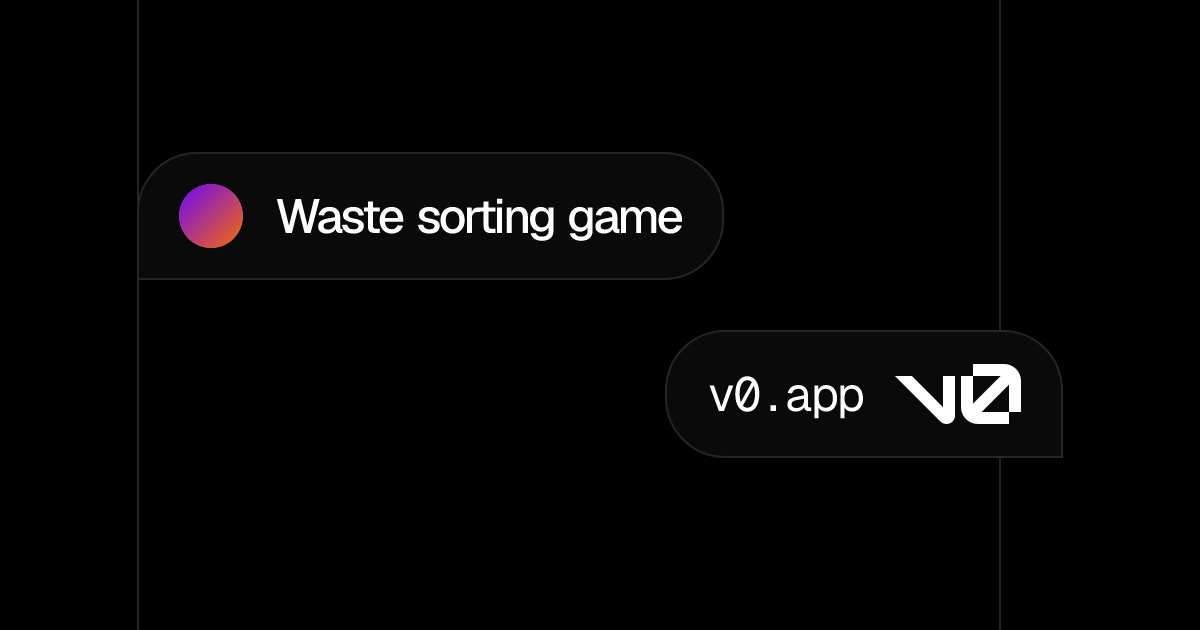 Waste sorting game - v0 by Vercel