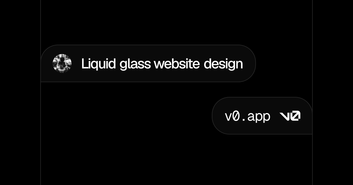 Liquid glass website design - v0 by Vercel