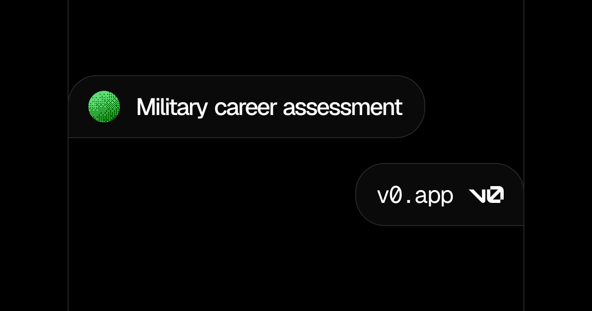 Military career assessment - v0 by Vercel