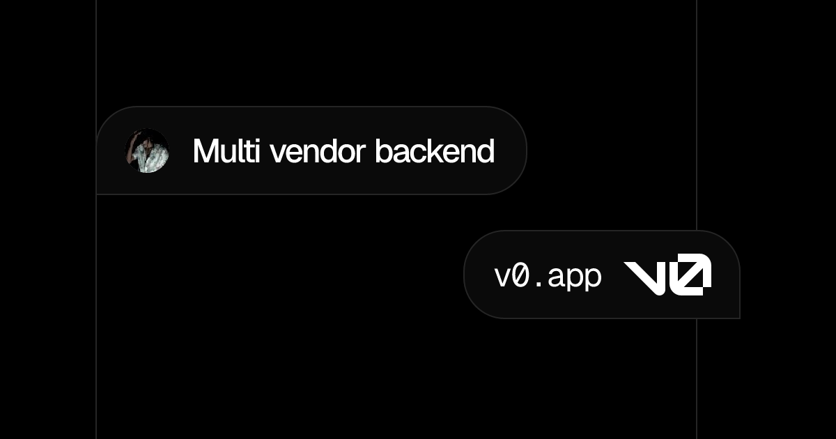 Multi vendor backend - v0 by Vercel