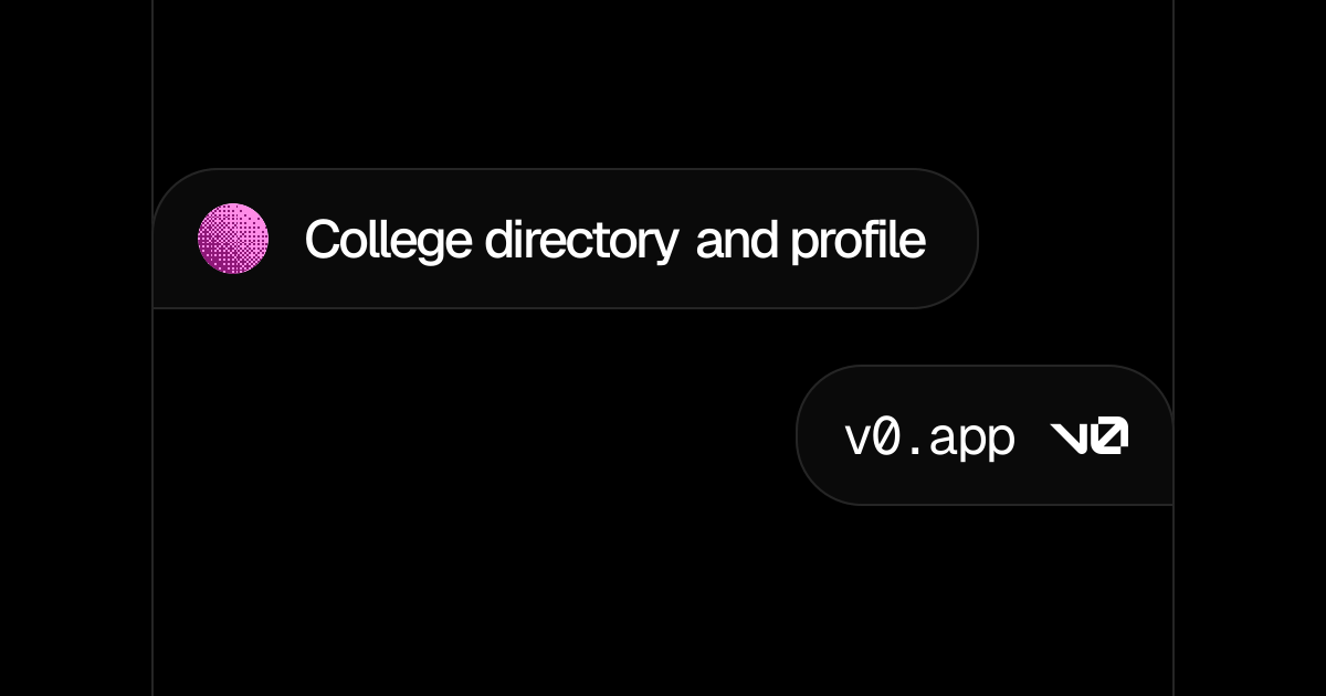 College directory and profile - v0 by Vercel