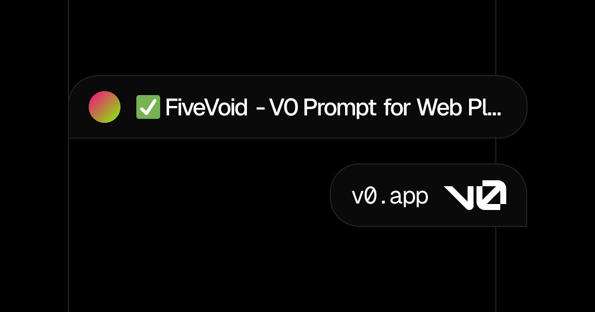 FiveVoid - V0 Prompt for Web Platform 🌐 Brand Identity Brand Name ...