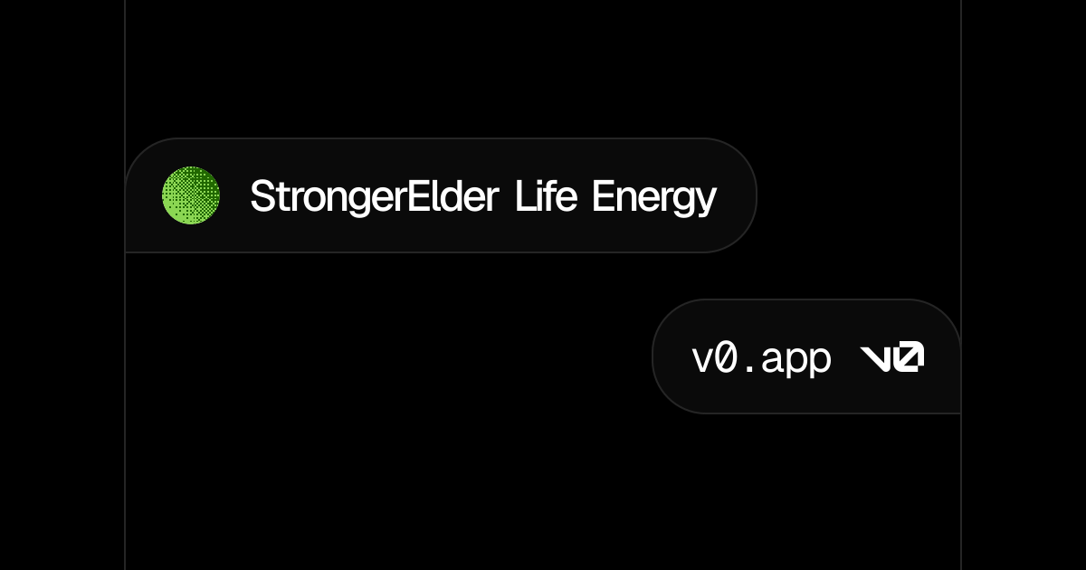 StrongerElder Life Energy - v0 by Vercel