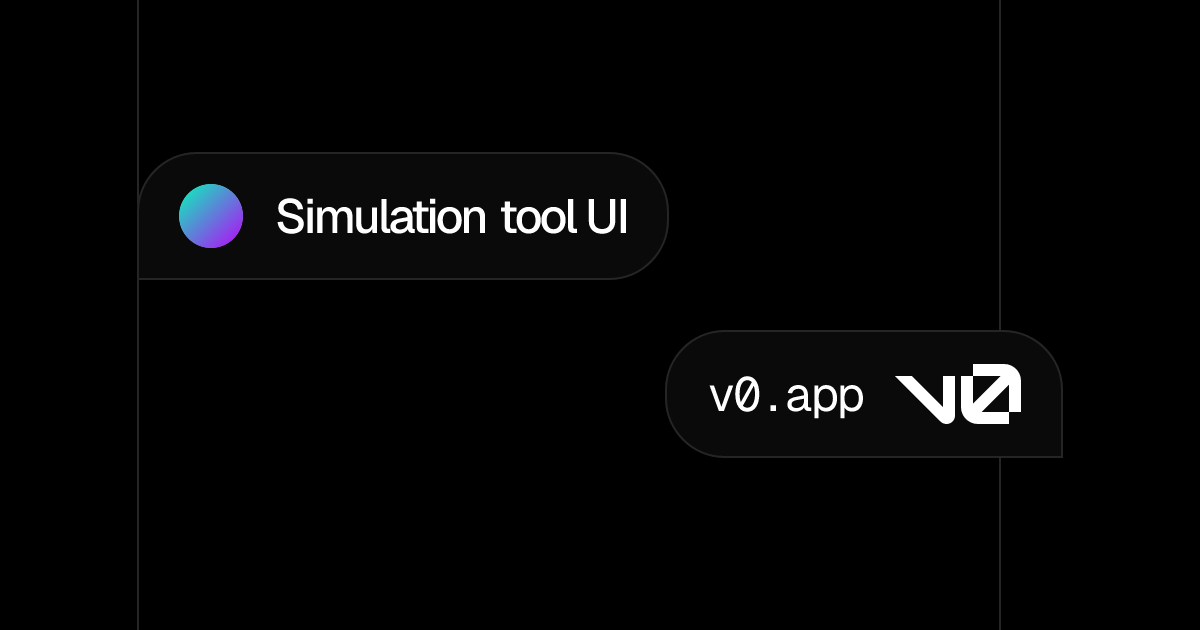 Simulation tool UI - v0 by Vercel