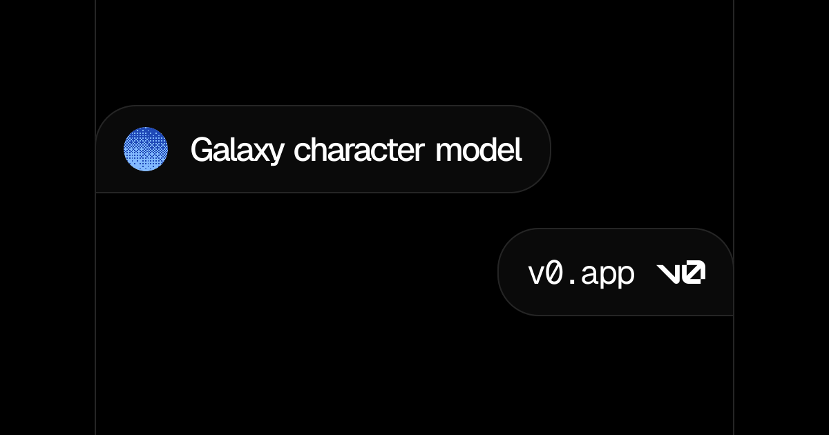 Galaxy character model - v0 by Vercel