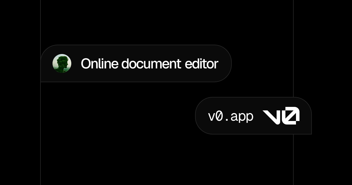 Online document editor - v0 by Vercel