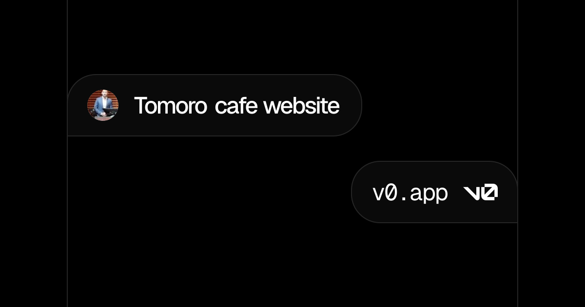 Tomoro cafe website - v0 by Vercel