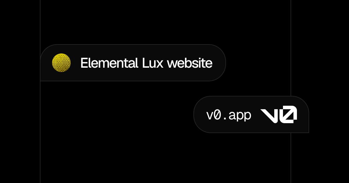 Elemental Lux website - v0 by Vercel