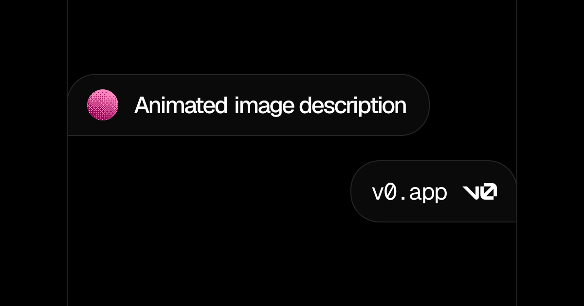 Animated image description - v0 by Vercel
