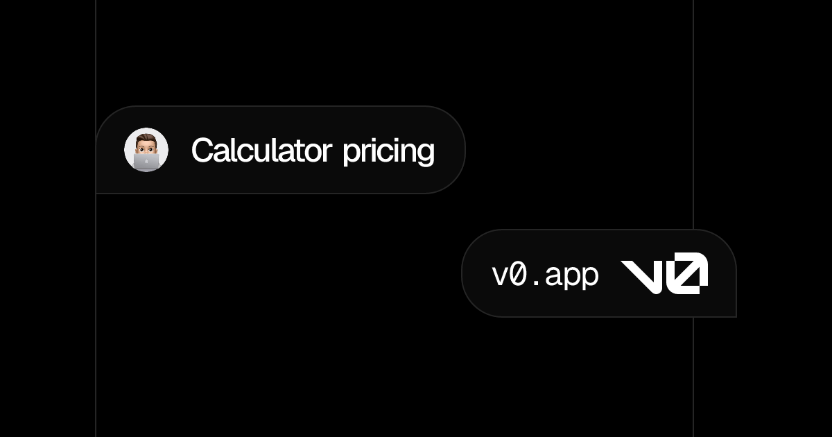 Calculator pricing - v0 by Vercel
