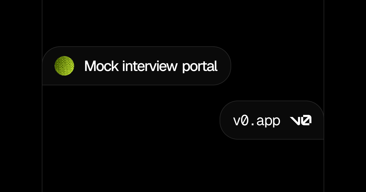 Mock interview portal - v0 by Vercel
