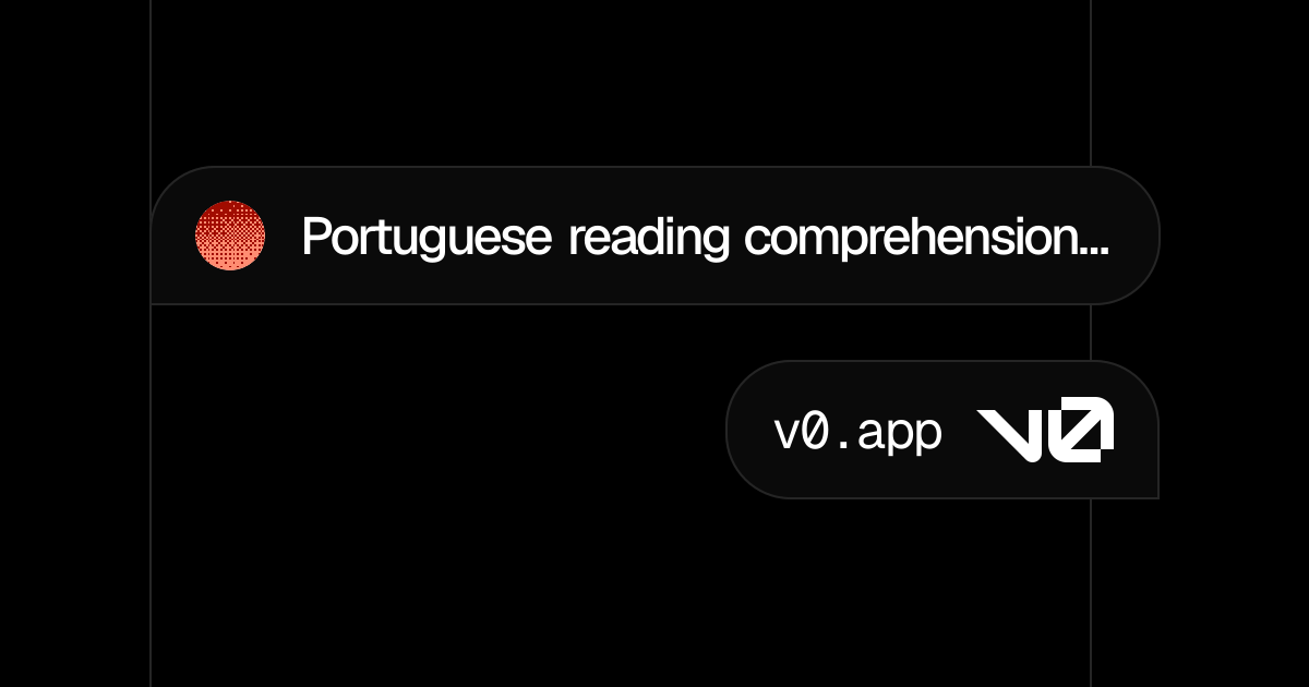 Portuguese reading comprehension quiz - v0 by Vercel