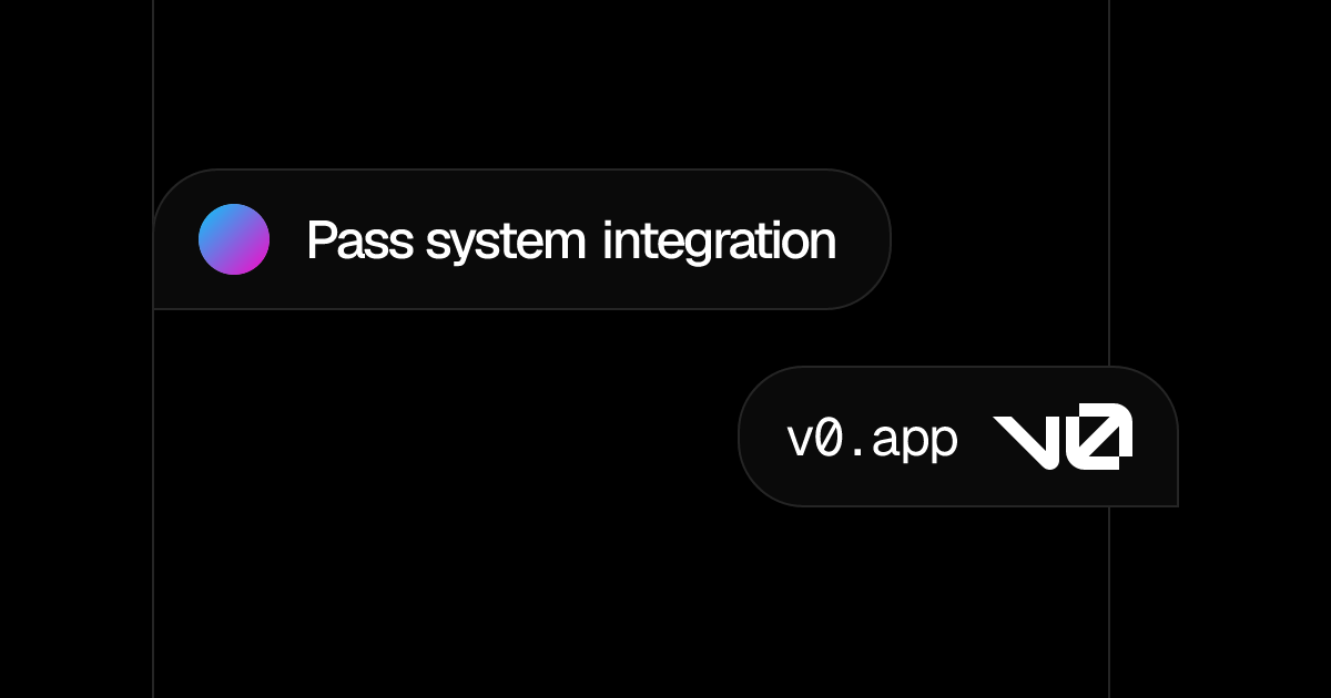 Pass system integration - v0 by Vercel